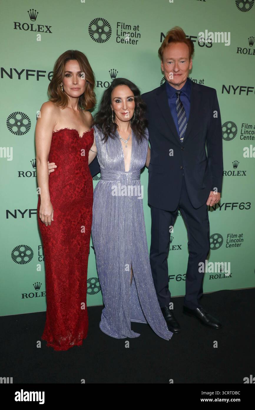 Actor Rose Byrne, from left, Mary Bronstein and Conan O'Brien attend ...