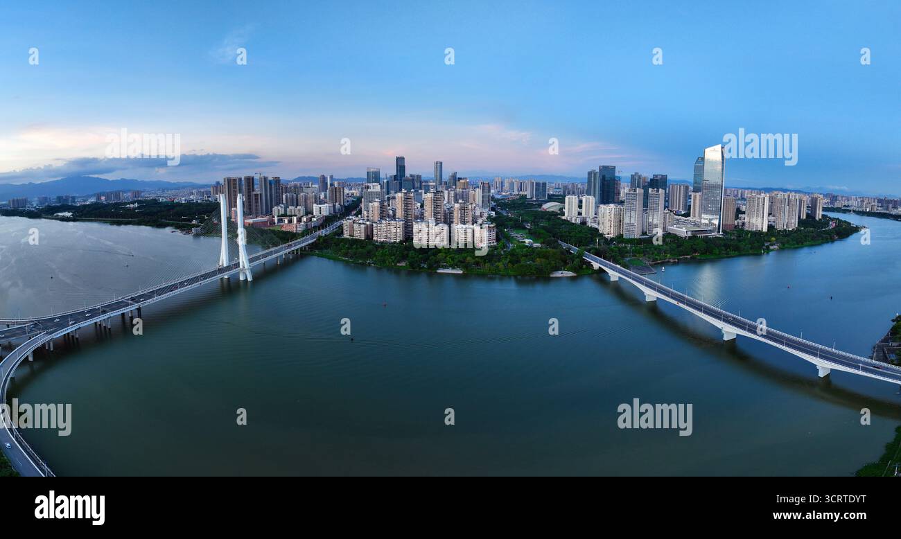 Huizhou City, Jiangbei CBD, Huizhou Bridge, Hesheng Bridge Aerial ...