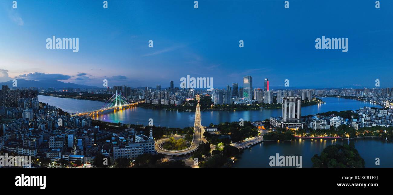Huizhou City, Jiangbei CBD, Huizhou Bridge, Hesheng Bridge Aerial ...