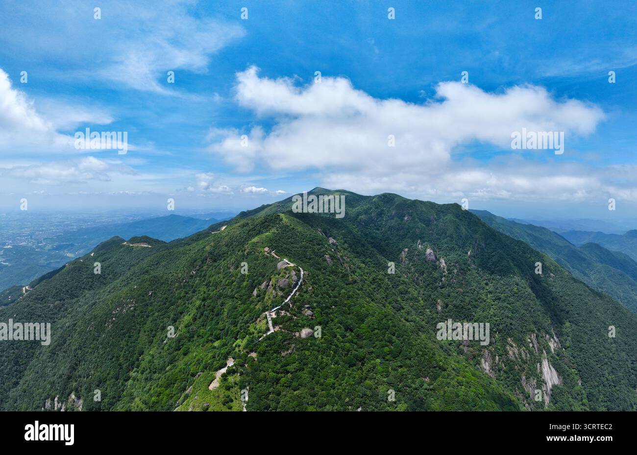 Aerial photography of Yingzui Rock and Feiyun Peak in Luofu Mountain ...