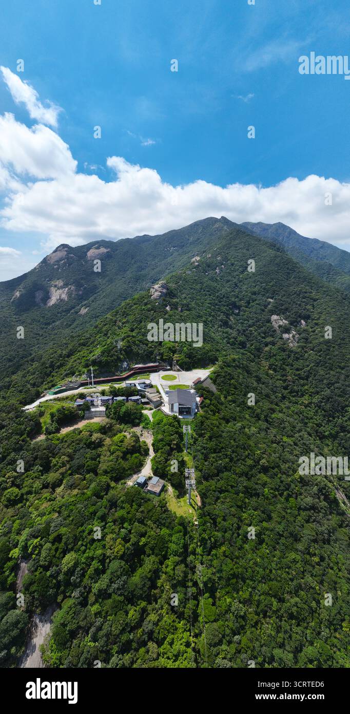 Aerial photography of Yingzui Rock and Feiyun Peak in Luofu Mountain ...