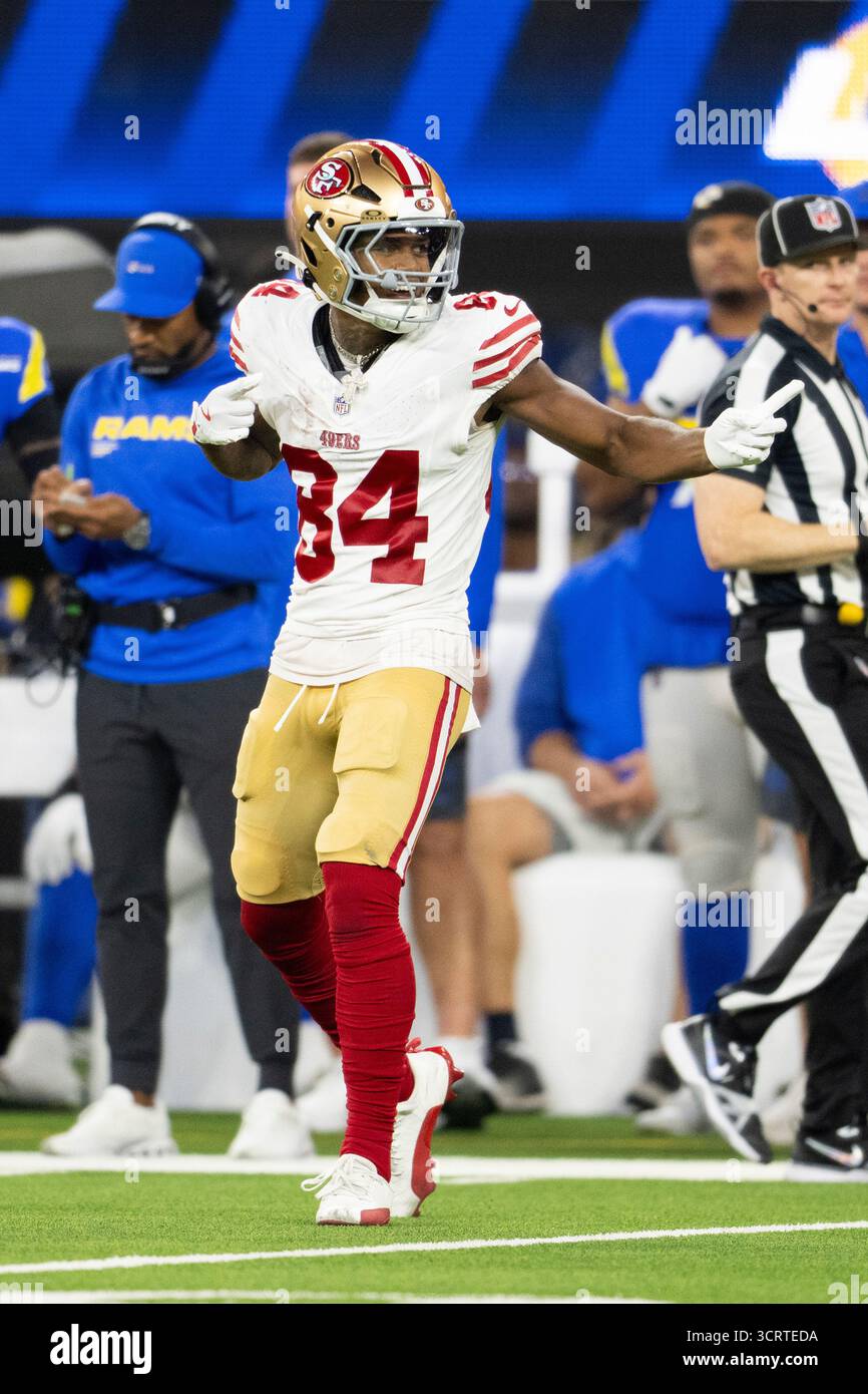 San Francisco 49ers wide receiver Kendrick Bourne (84) gestures during ...