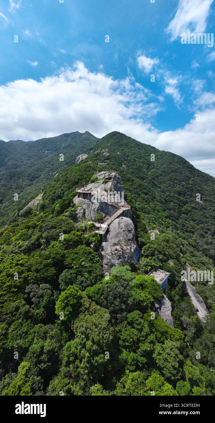 Aerial photography of Yingzui Rock and Feiyun Peak in Luofu Mountain ...
