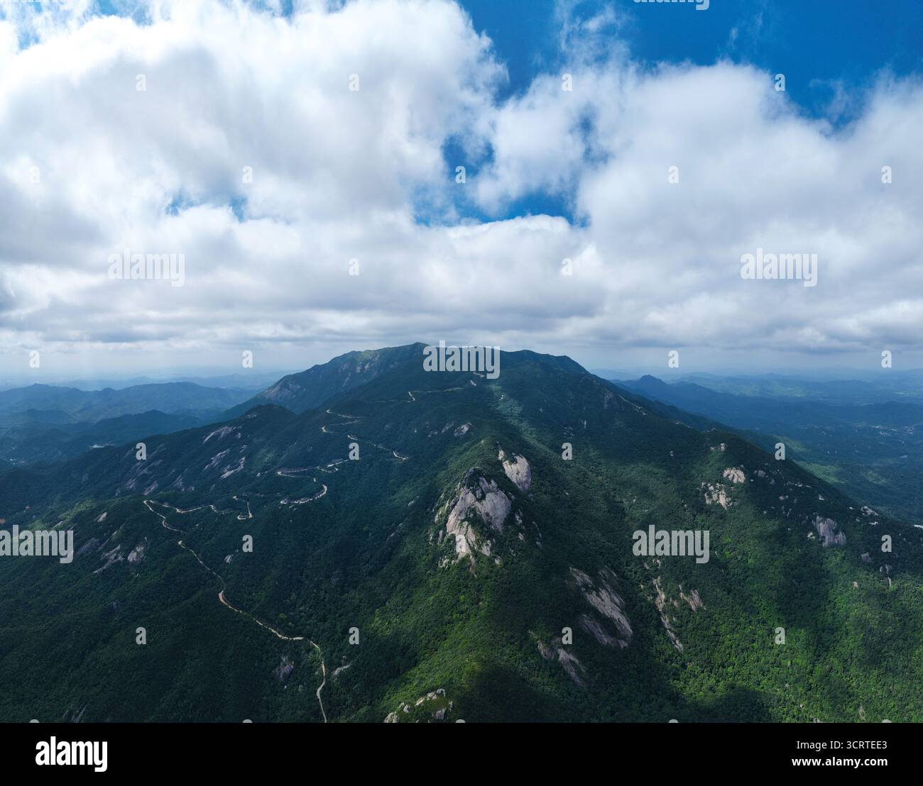 Aerial photography of Yingzui Rock and Feiyun Peak in Luofu Mountain ...
