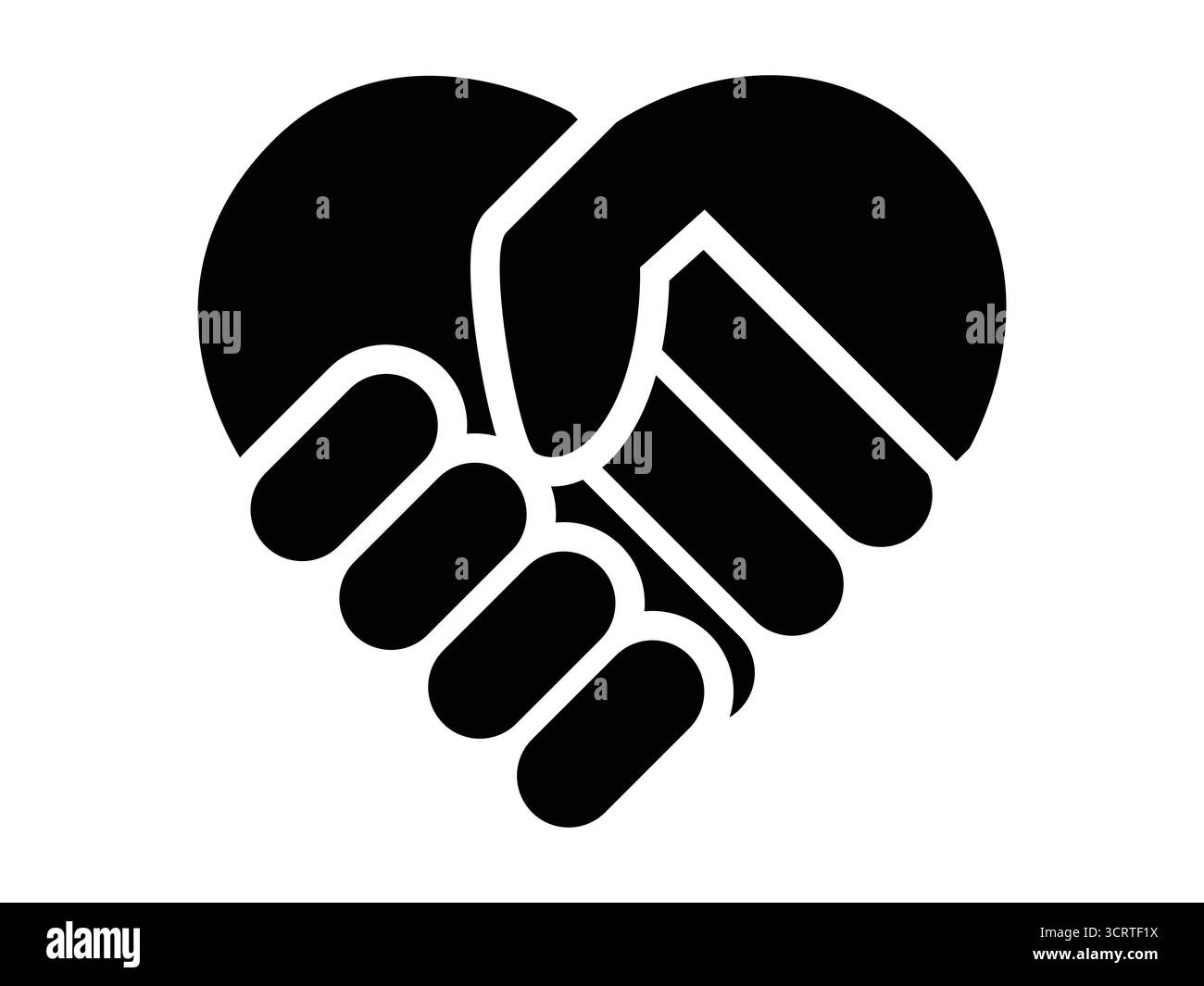 Minimalist vector illustration of hand palm care love icon with ...