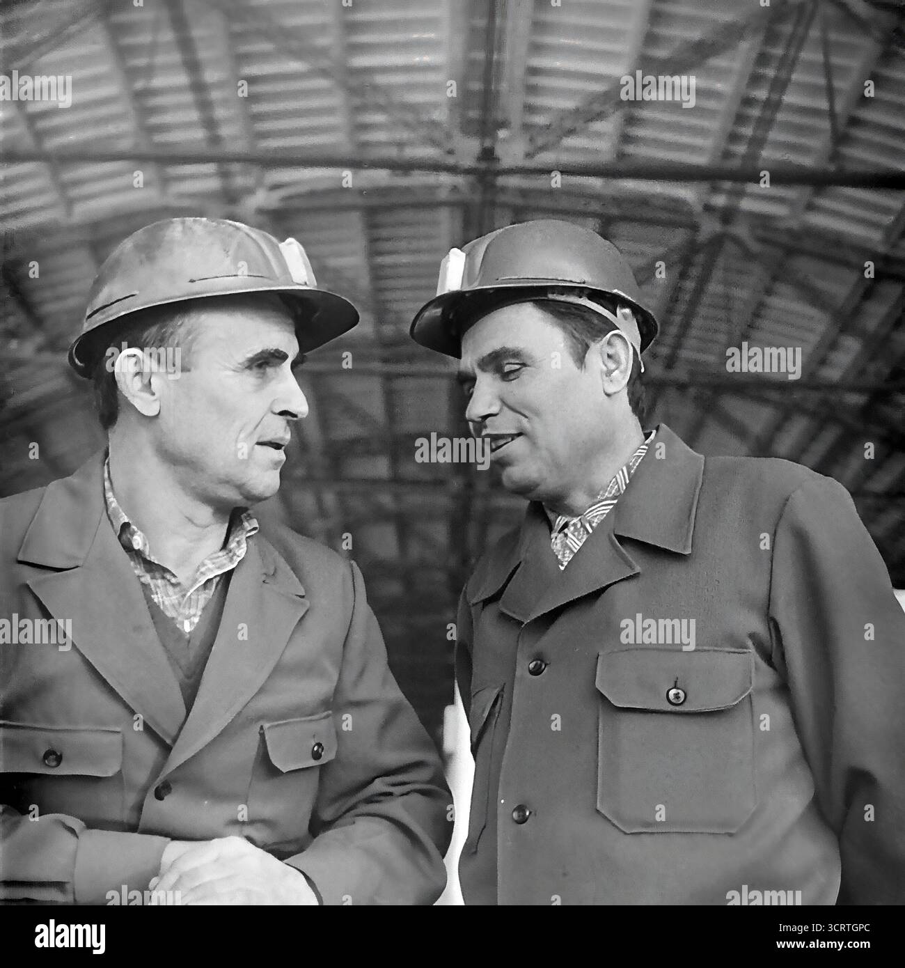 An authentic black and white archival portrait from the 1970s of two ...