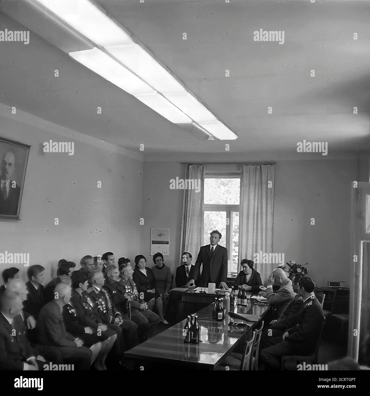 An authentic black and white archival photograph from the 1960s ...