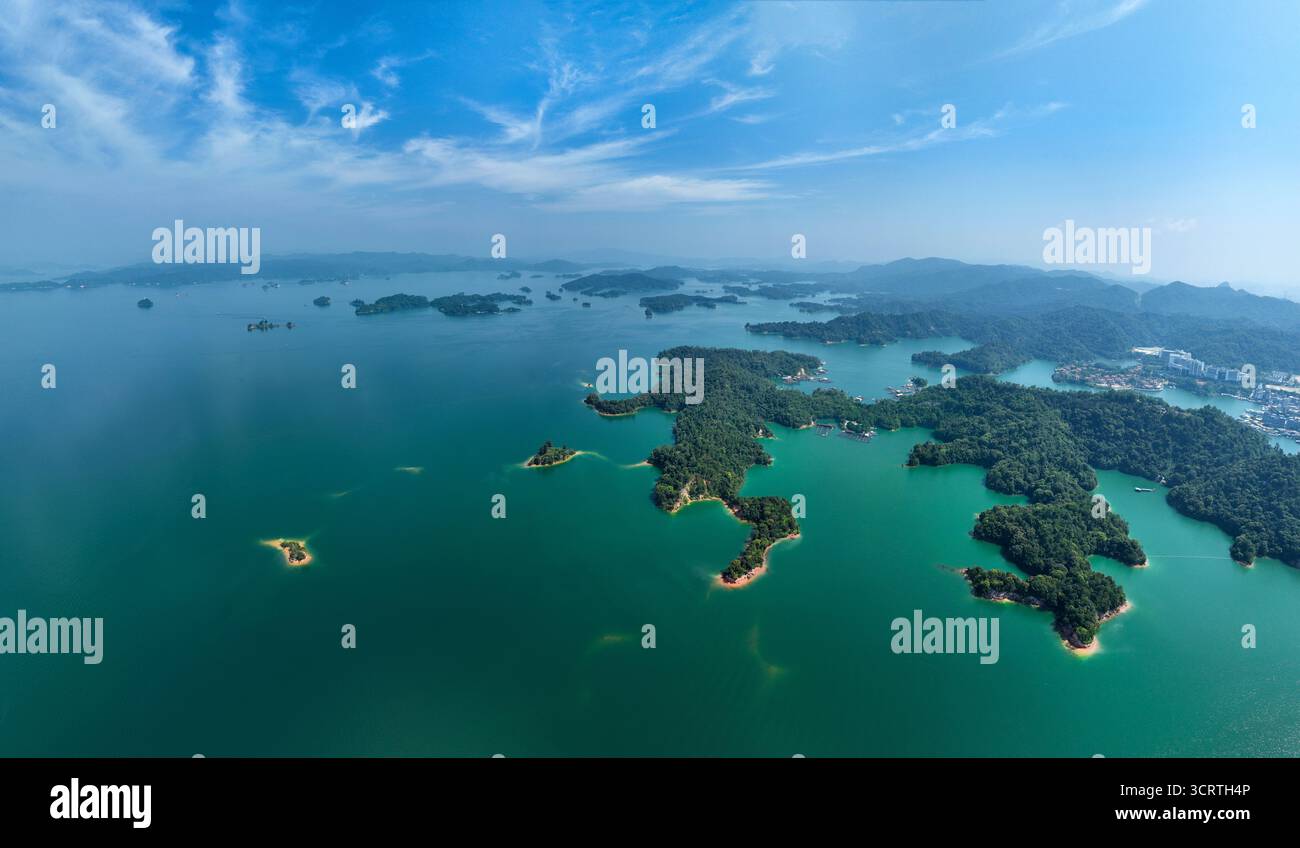 Aerial photography of Wanlv Lake Scenic Area in Dongyuan Xinfengjiang ...