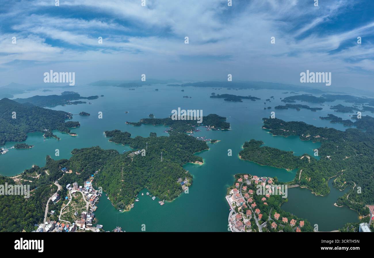 Aerial photography of Wanlv Lake Scenic Area in Dongyuan Xinfengjiang ...