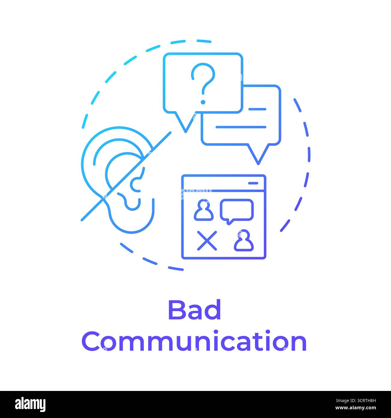 Bad communication blue gradient concept icon Stock Vector Image & Art ...