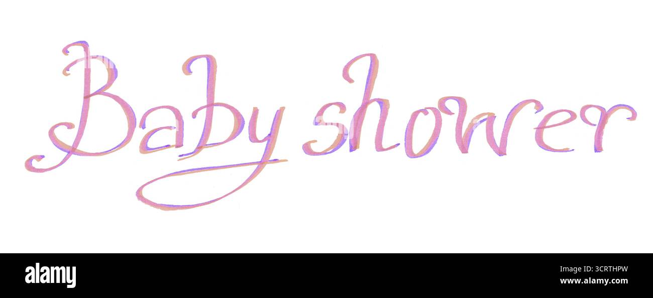 Lettering words baby shower hi-res stock photography and images - Alamy