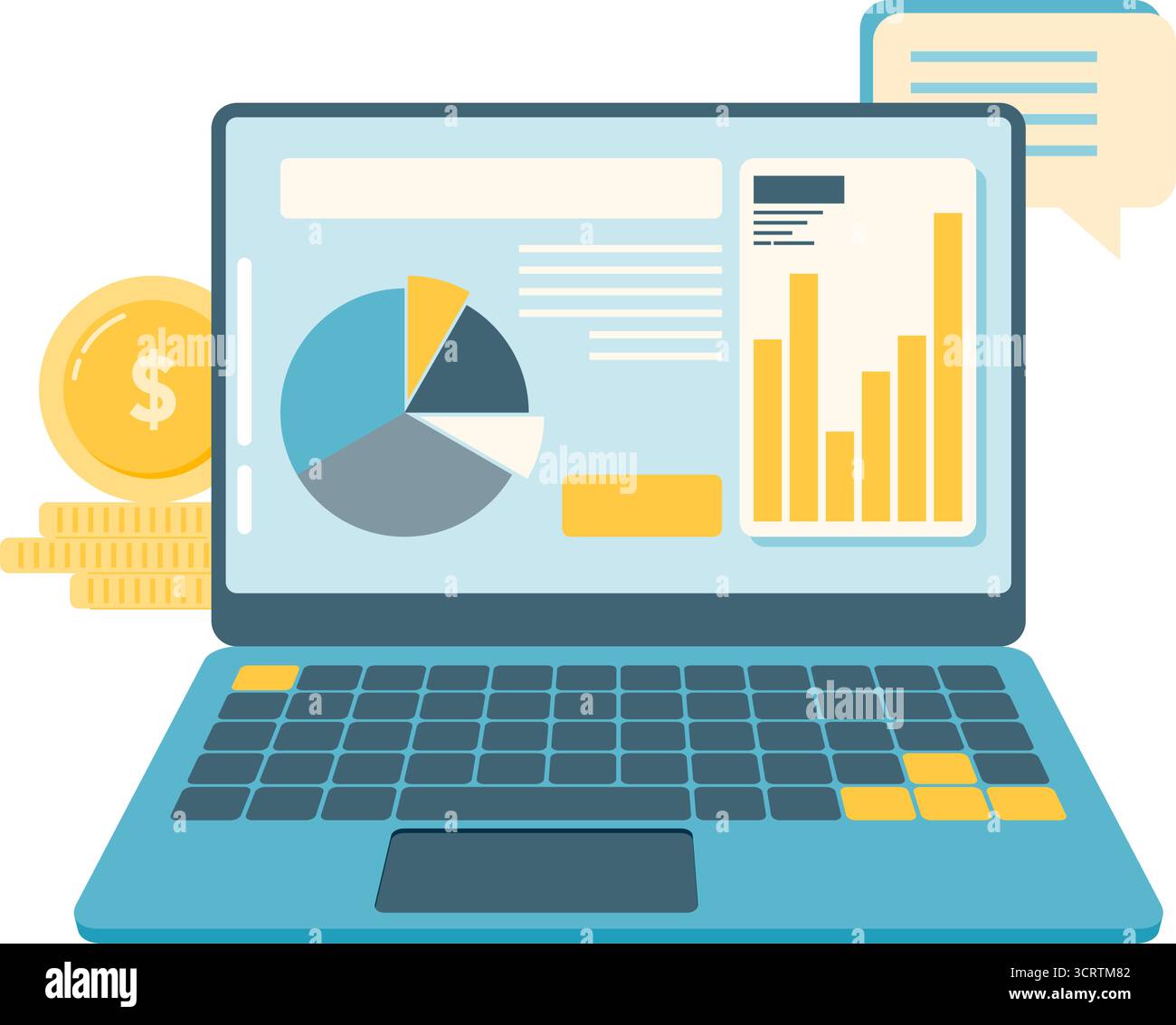 Financial graph on laptop Stock Vector Images - Alamy