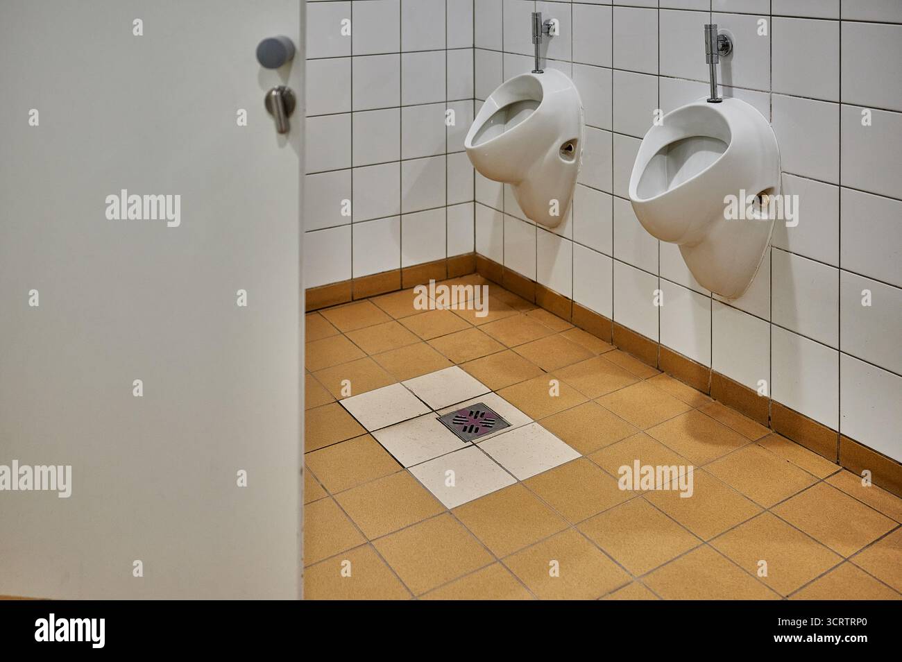 Public restroom facilities white ceramic urinals modern clean sanitary ...