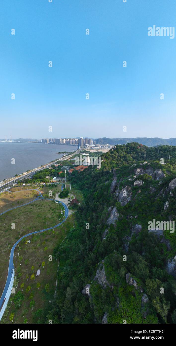 Aerial photography of Shilin Lake Park, Temple of Heaven Garden, Qushi ...