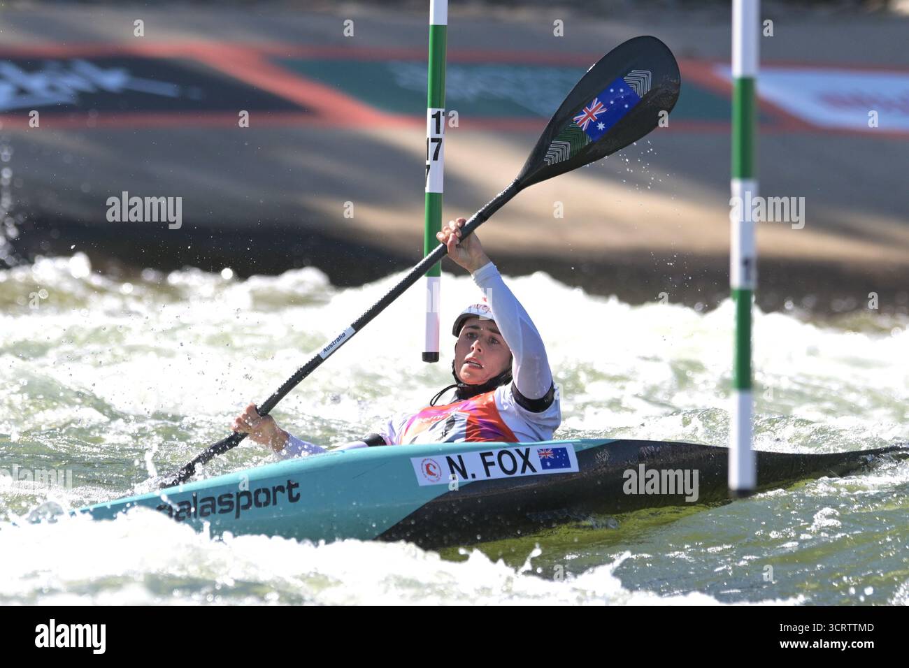 Noemie Fox of Australia compete in the Women's Kayak Final during the ...
