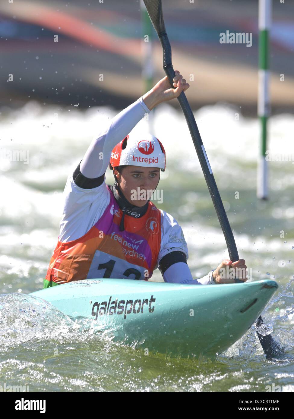 Noemie Fox of Australia compete in the Women's Kayak Final during the ...