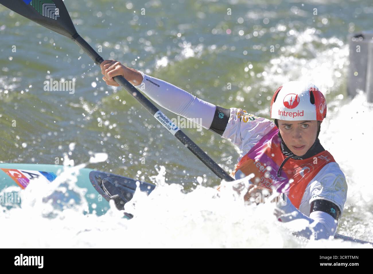 Noemie Fox of Australia compete in the Women's Kayak Final during the ...
