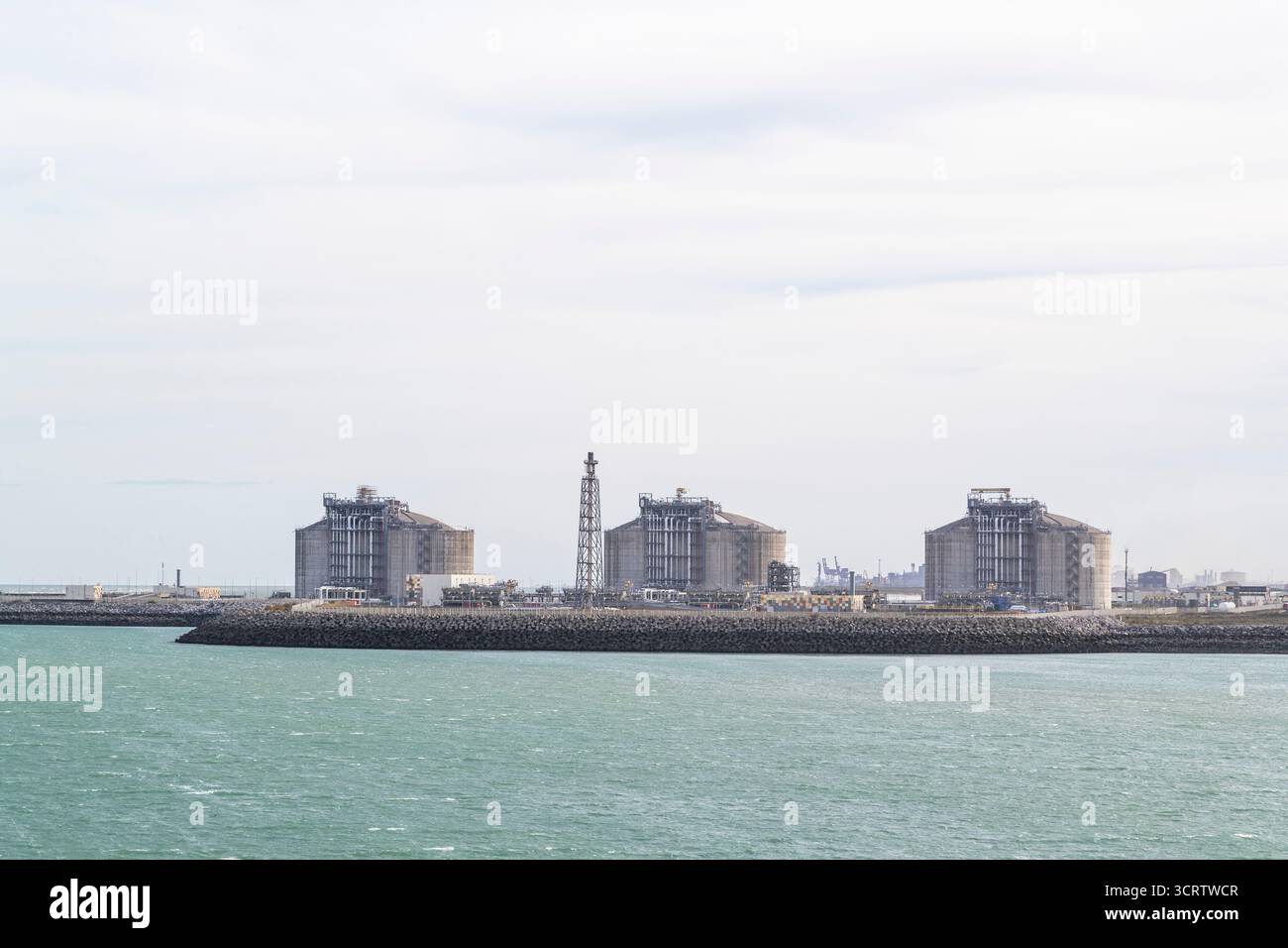 Liquified natural gas tanks and storage at the Dunkirk LNG Terminal ...