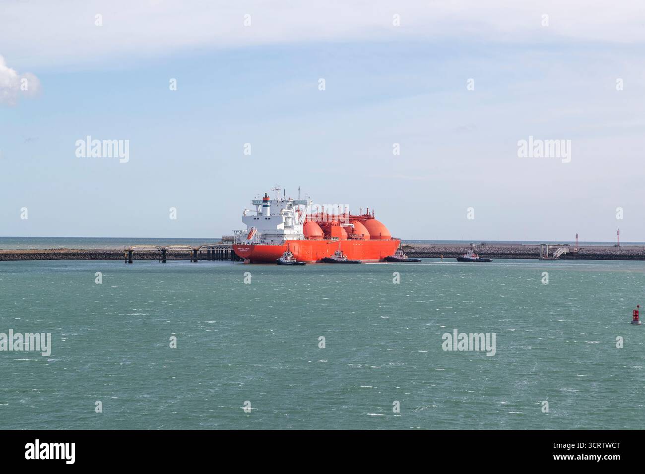 Liquid natural gas (LNG) ship Arctic Lady of Hammerfest, Norway in port ...