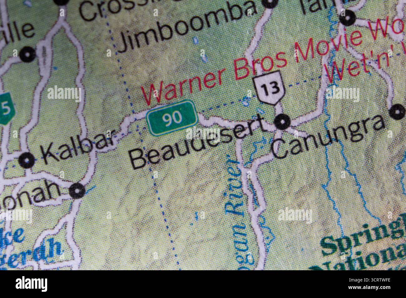 Beaudesert - Queensland, Australia colour atlas map of town and a name ...