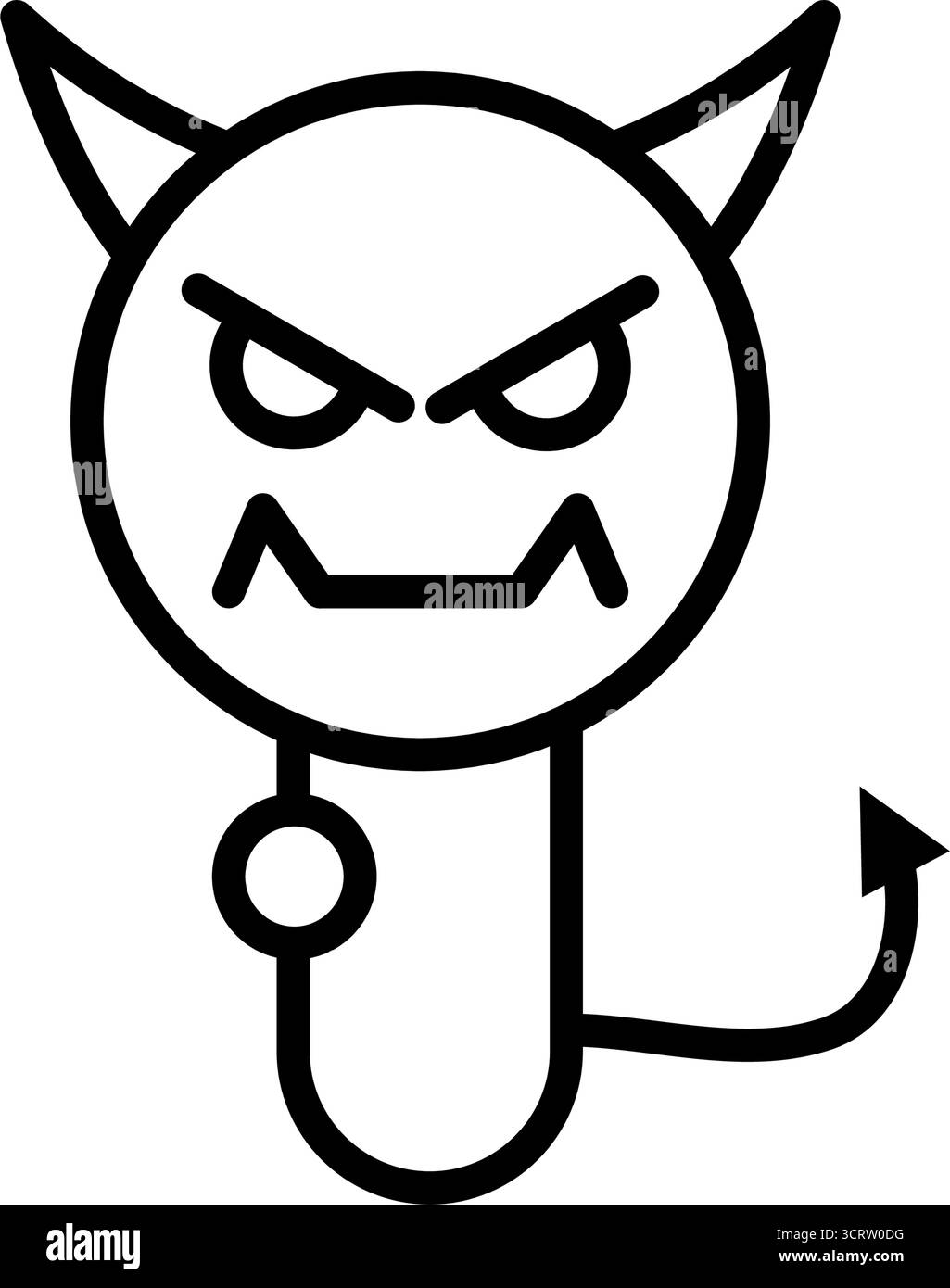 Angry devil emoji outline hi-res stock photography and images - Alamy