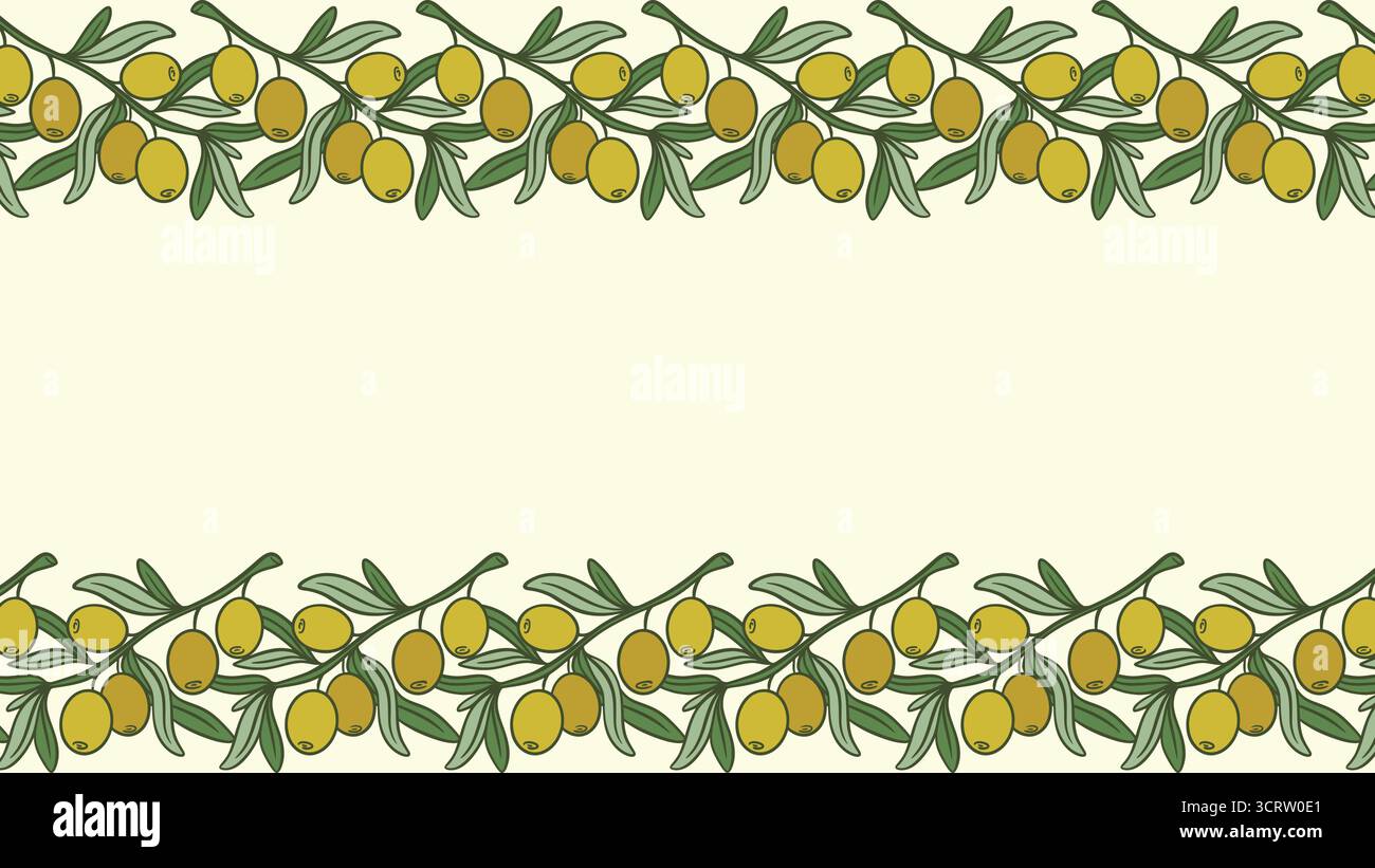 Border template olive plant Stock Vector Images - Alamy
