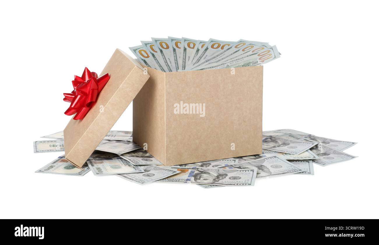 Gift box full dollar Cut Out Stock Images & Pictures - Alamy