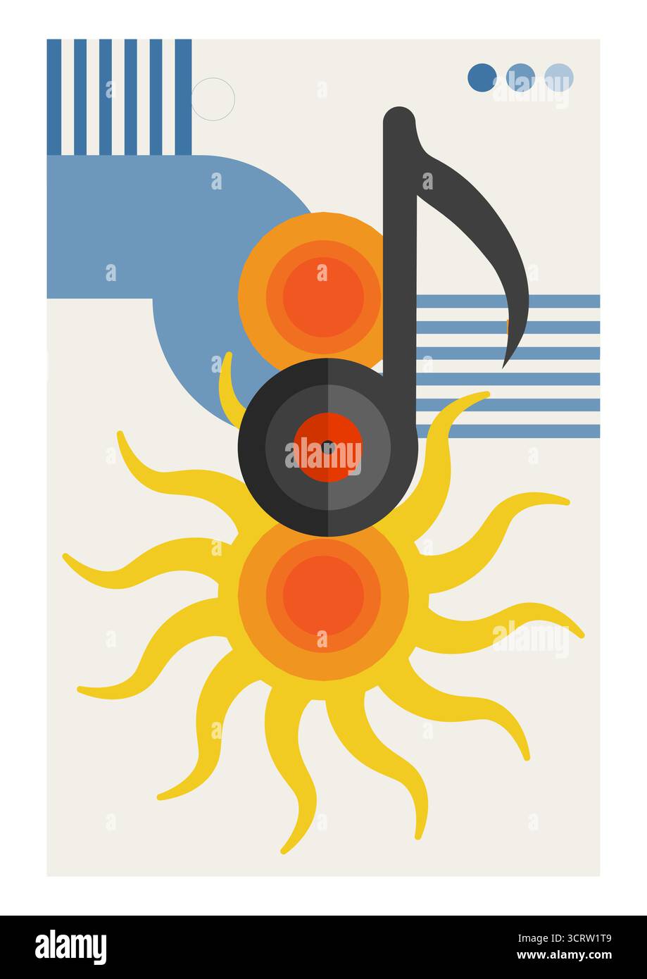 Summer music note sun vector illustration Stock Vector Image & Art - Alamy