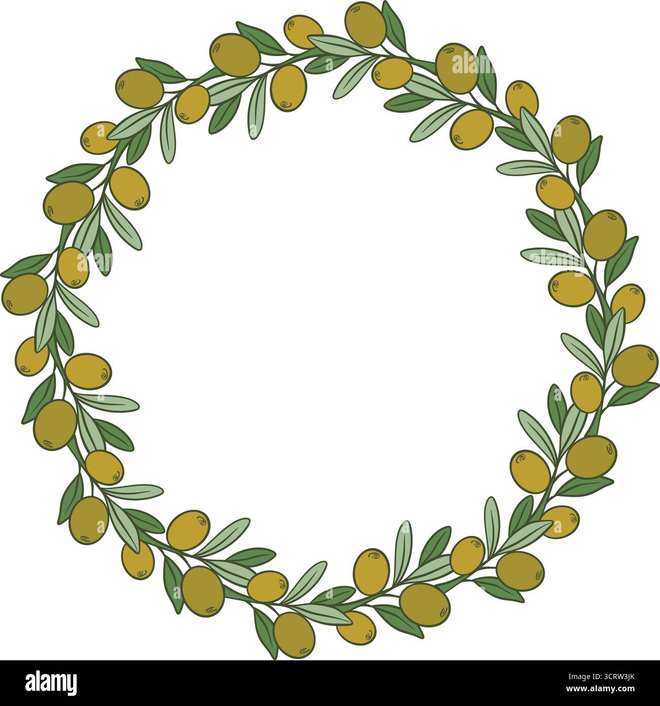 Olive tree branch fruits Stock Vector Images - Alamy