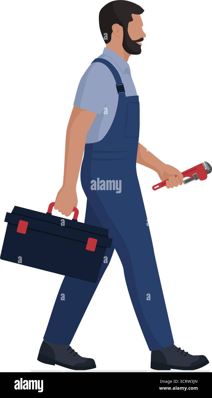 Worker holding tools installation Stock Vector Images - Alamy