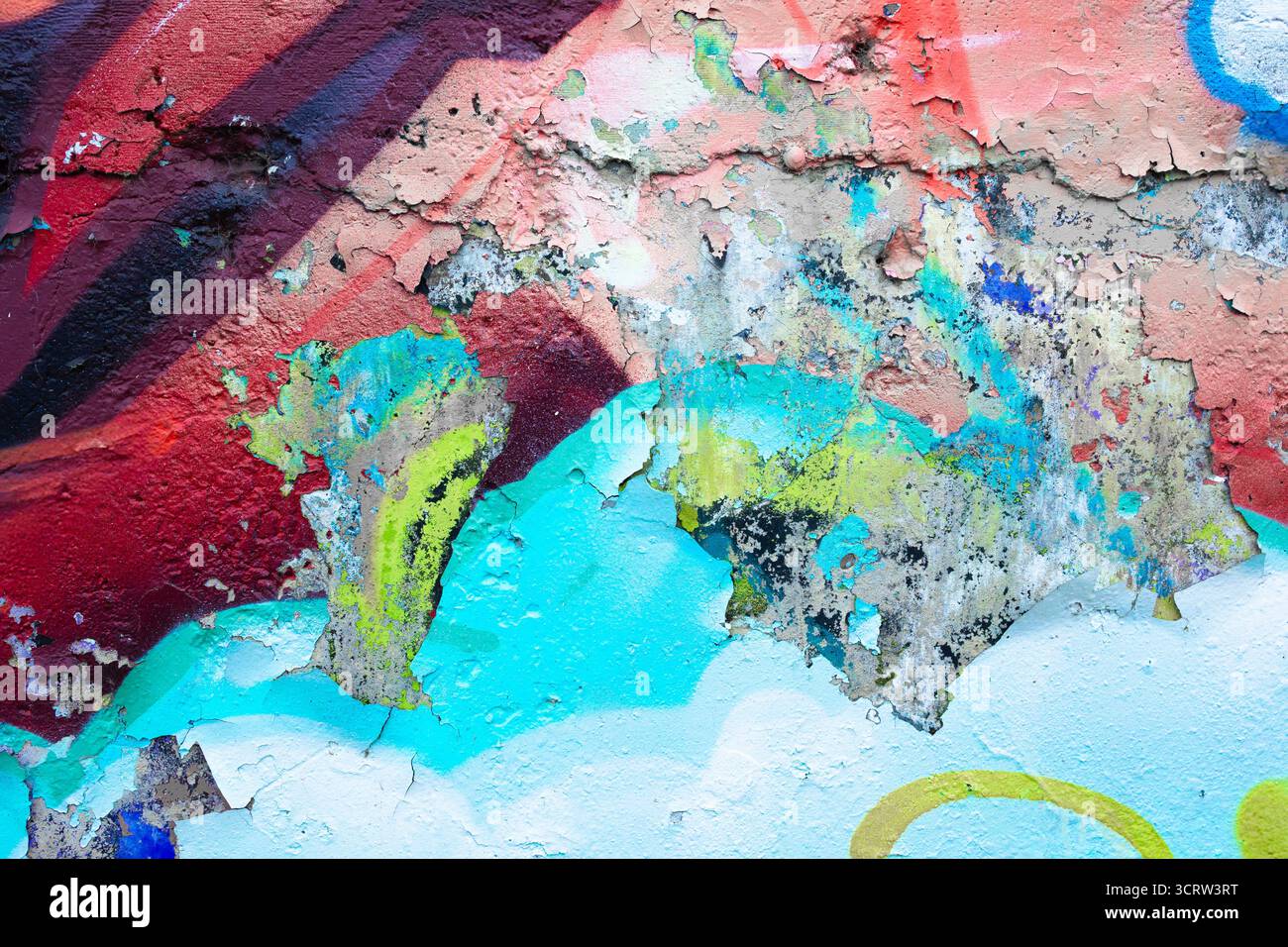 Urban Graffiti Texture with Peeling Paint and Bold Colors for 90s ...