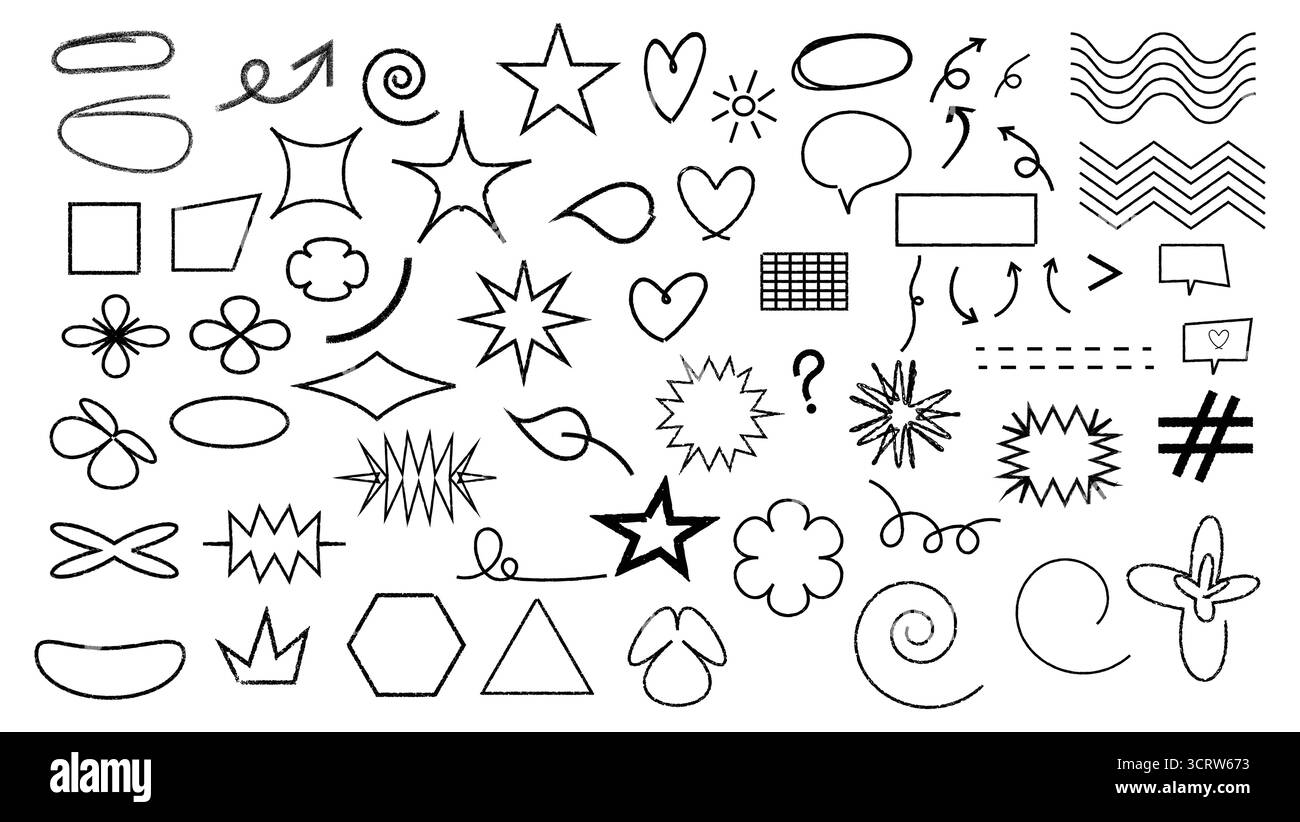 Hand drawn organic shapes Stock Vector Images - Alamy