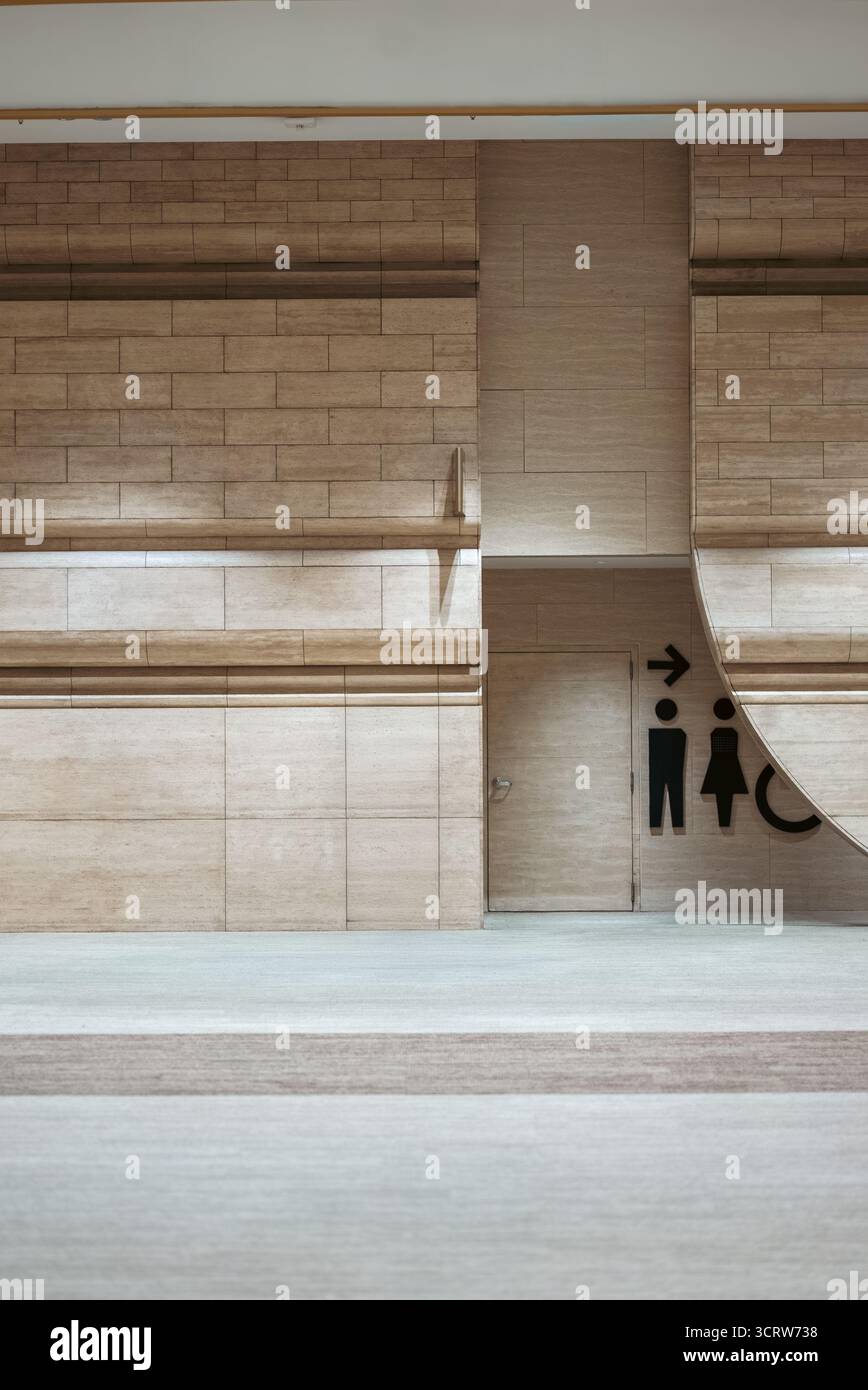 Modern building restroom sign with minimalist design, Contemporary ...