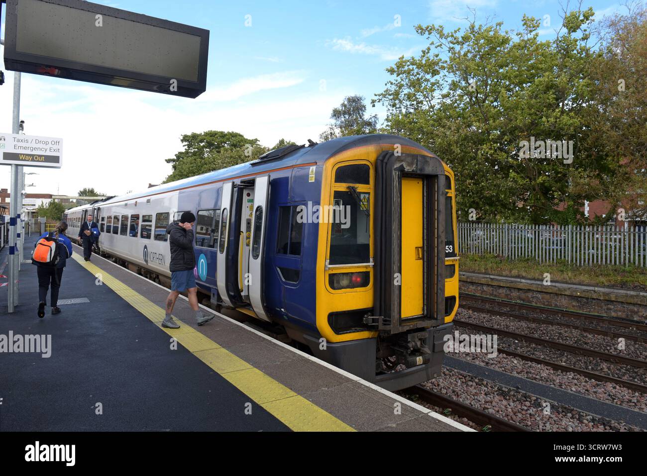 Northern Trains DMU at Ashington Station on the Northumberland Line ...