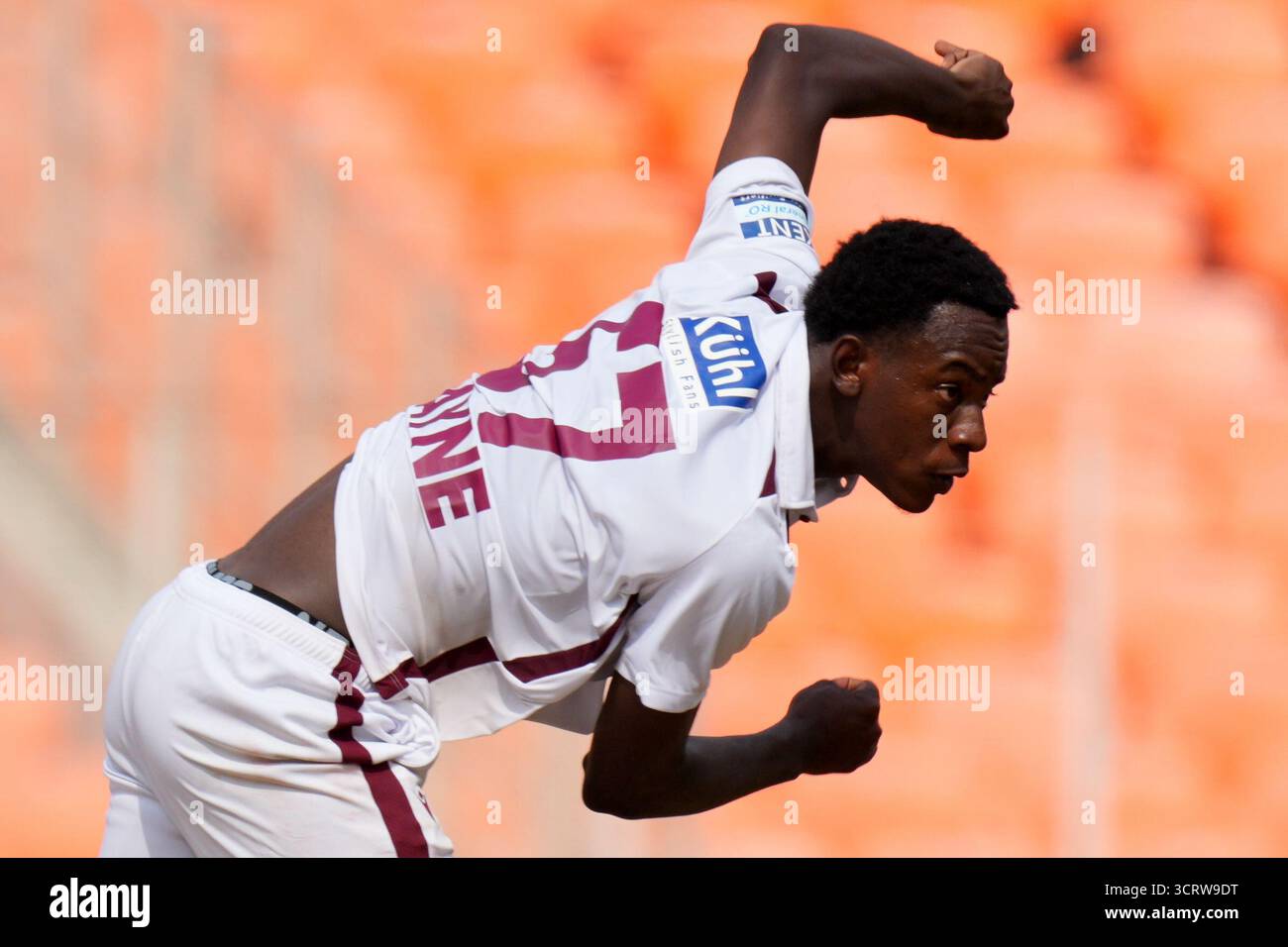 West Indies' Johann Layne bowls a delivery on the second day of the ...