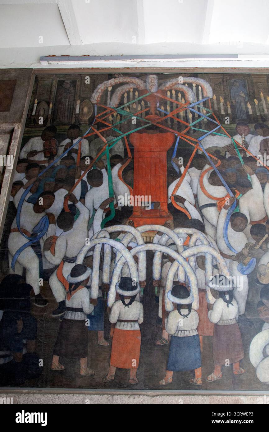 'La Danza De Los Listones' Mural by Diego Rivera at La Secretaría de ...