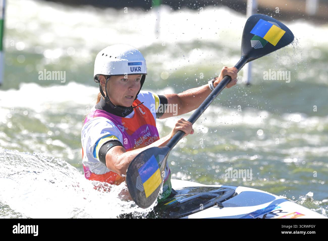 Viktoriia Us of Ukraine compete in the Women's Kayak Final during the ...
