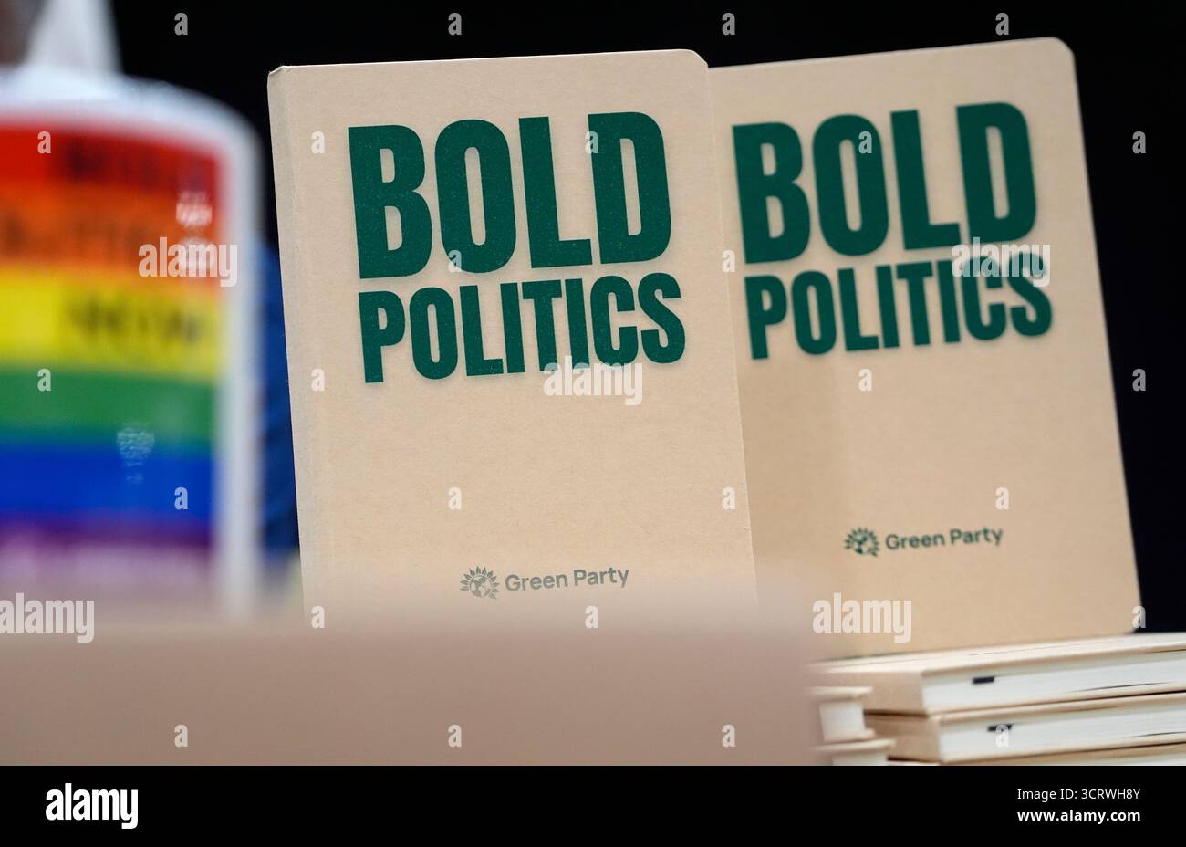 Green Party 'Bold Politics' books on display at the Green Party ...