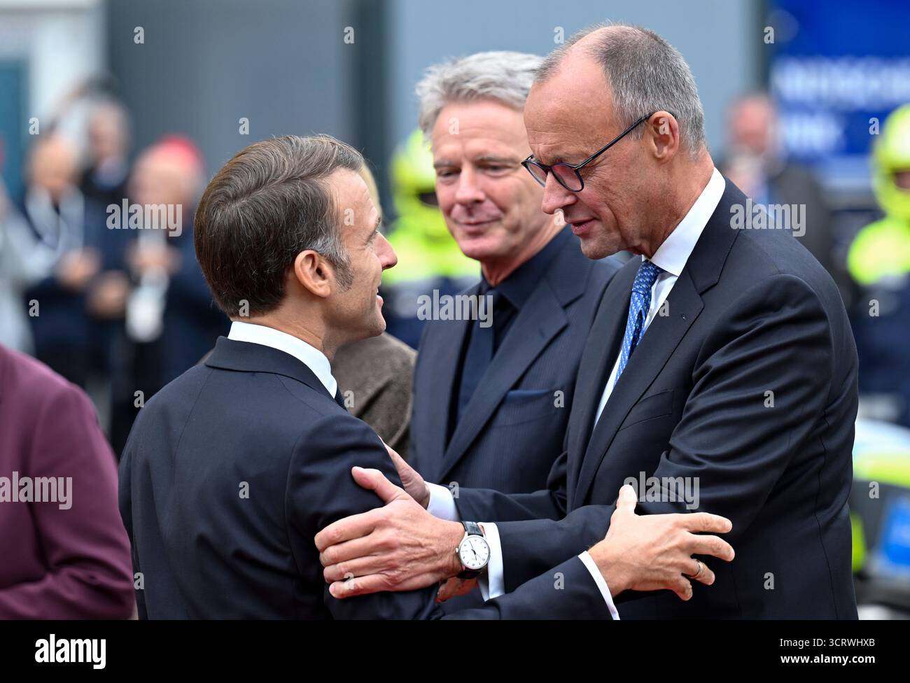 03 October 2025, Saarland, Saarbrücken: French President Emmanuel ...