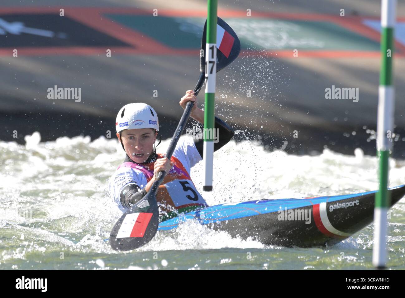 Klaudia Zwolinska of Poland compete in the Women's Kayak Final during ...