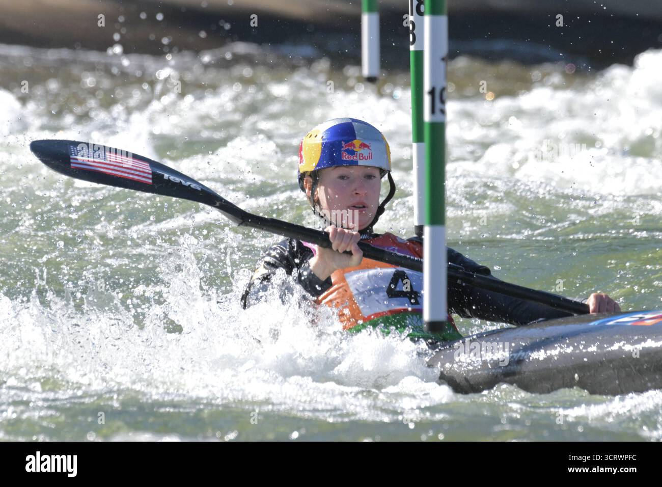 Evy Leibfarth of USA compete in the Women's Kayak Final during the 2025 ...