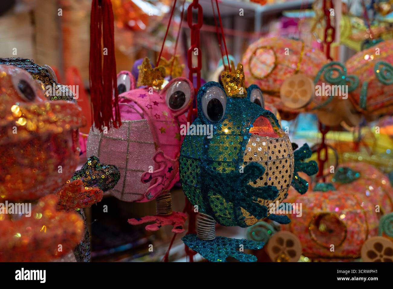 A general view showing mid autumn festival lantern on display at a store on October 3, 2025 in ...