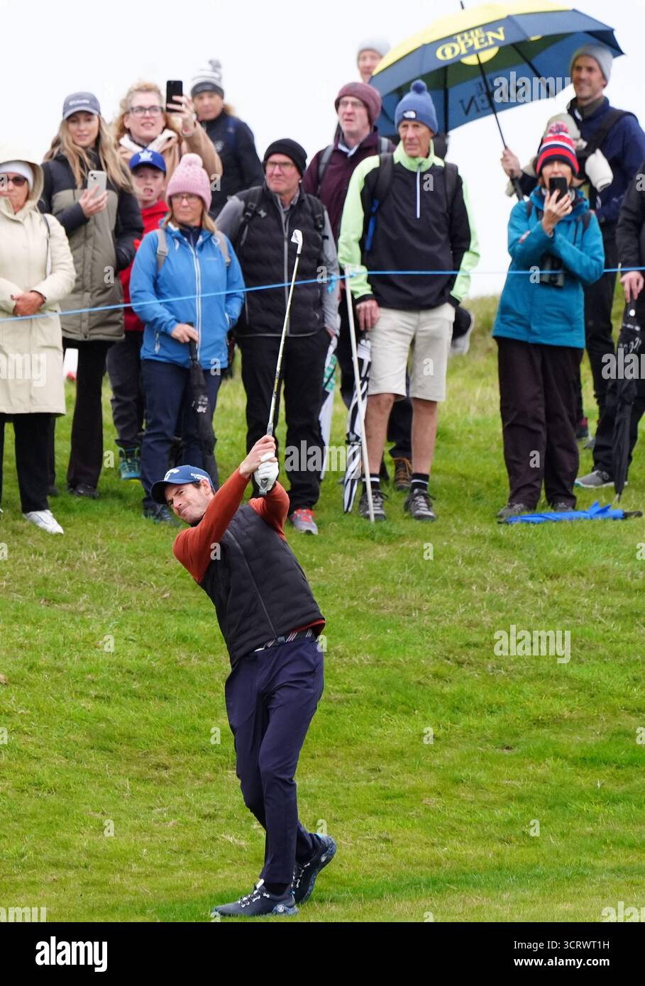 Andy Murray plays on the 18th fairway during day two of the 2025 Alfred ...