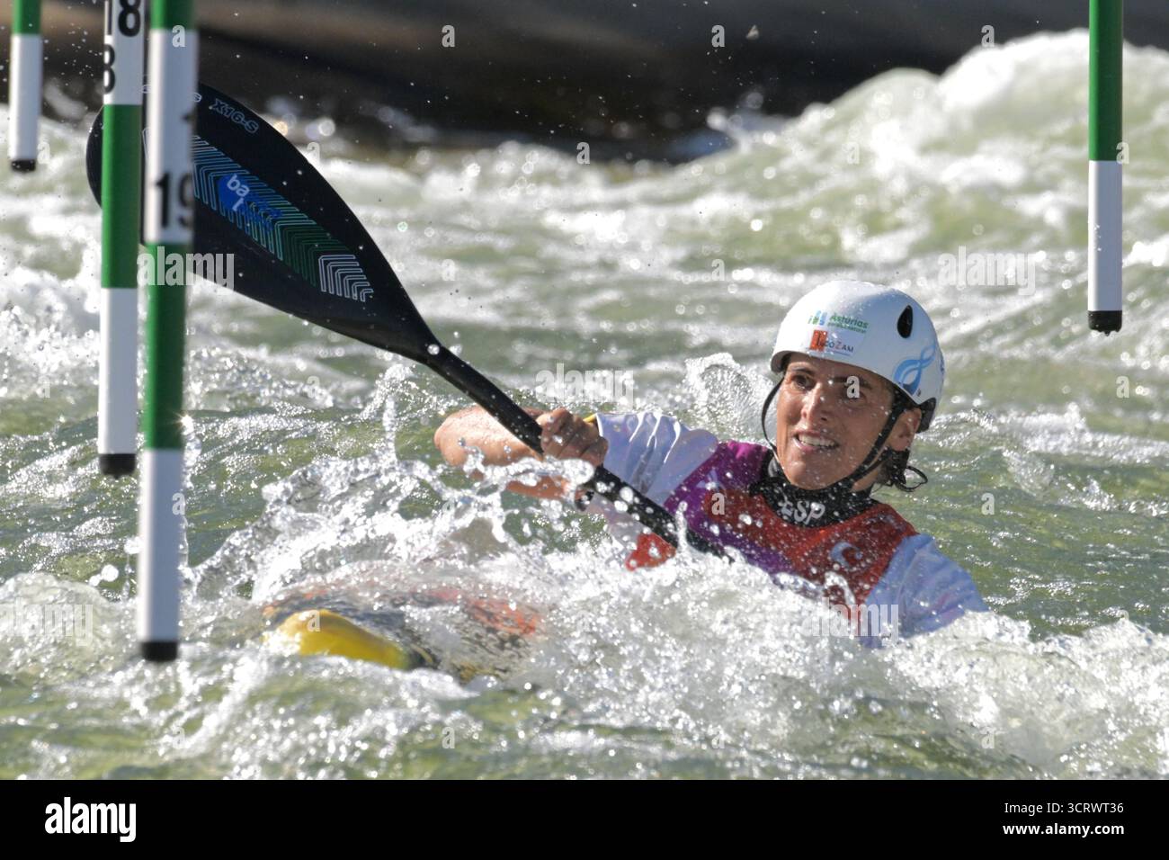 Maialen Chourraut of Spain compete in the Women's Kayak Final during ...
