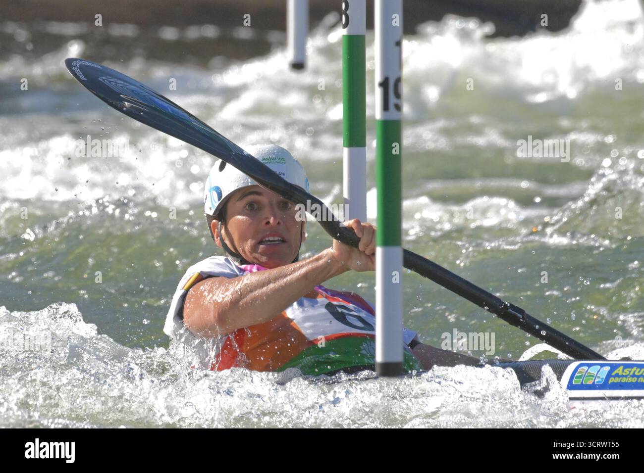 Maialen Chourraut of Spain compete in the Women's Kayak Final during ...