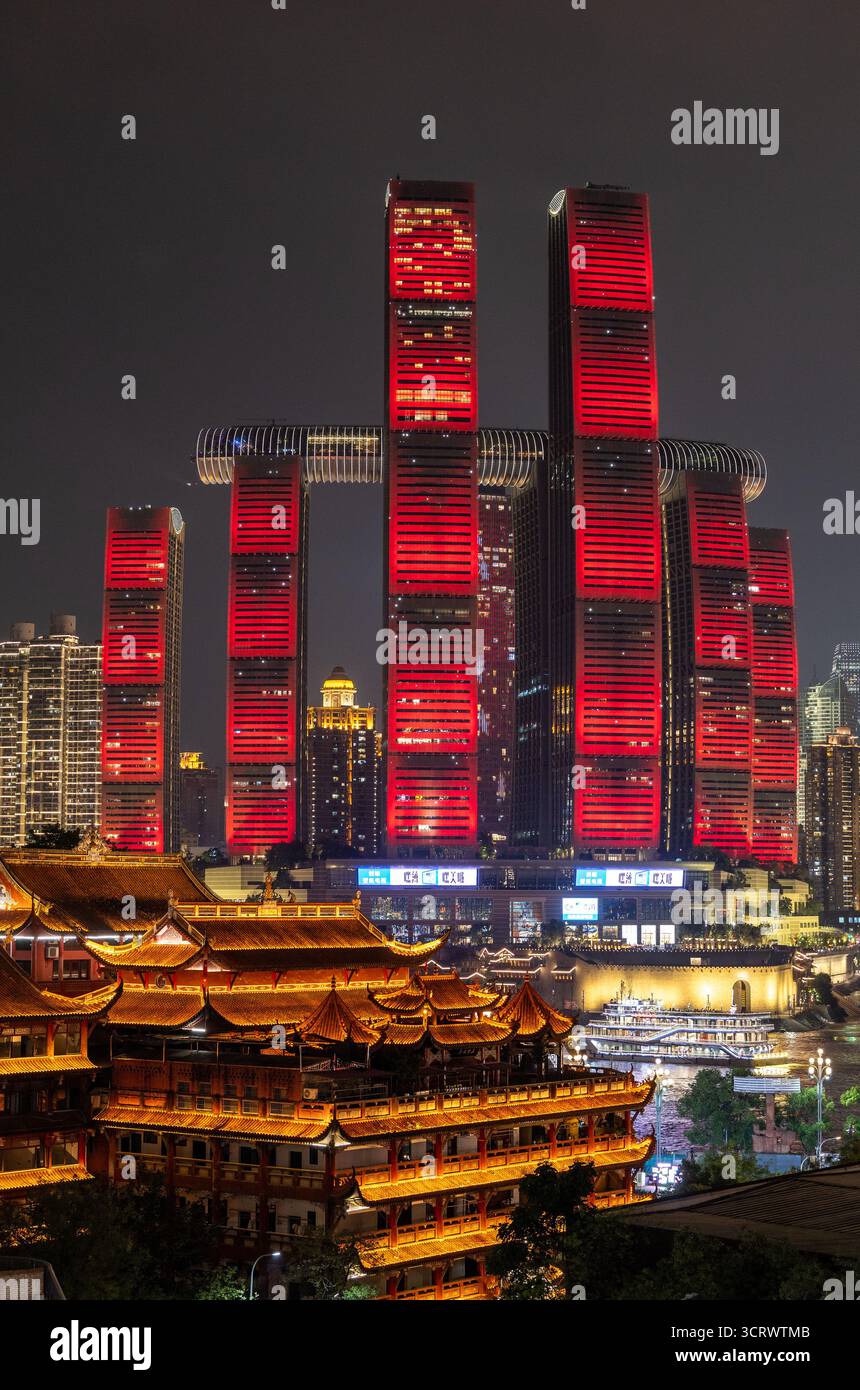Chongqing, China. 30th Sep, 2025. This photo shows the Qianfo Temple ...