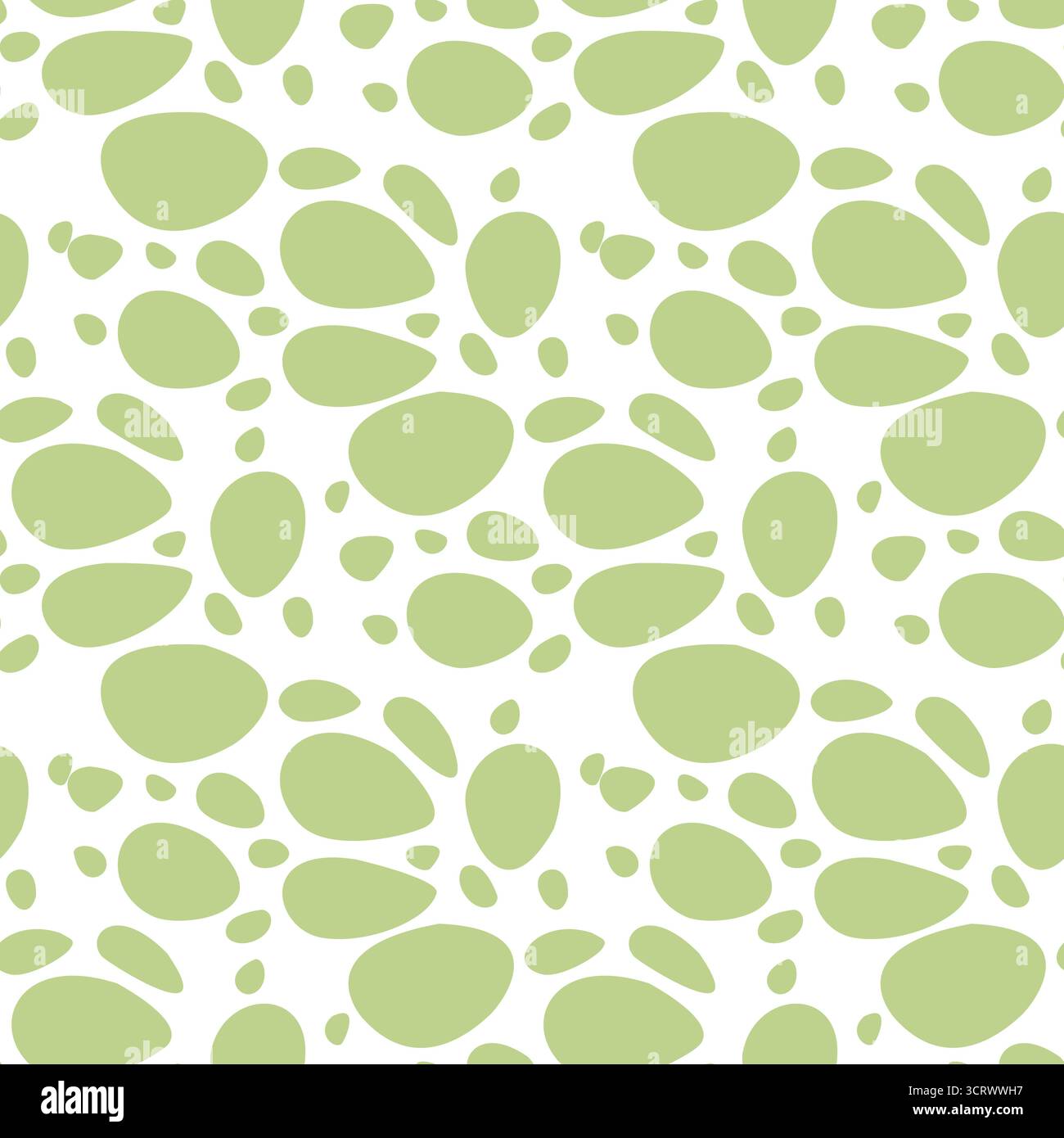 Seamless vector pattern of organic, irregular green blobs on a white ...