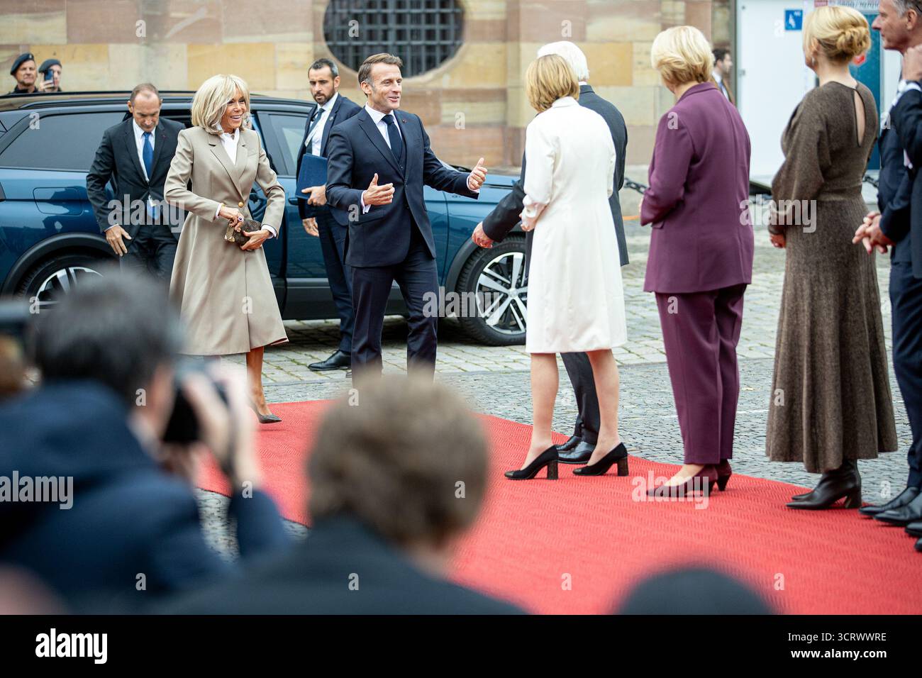 03 October 2025, Saarland, Saarbrücken: French President Emmanuel ...