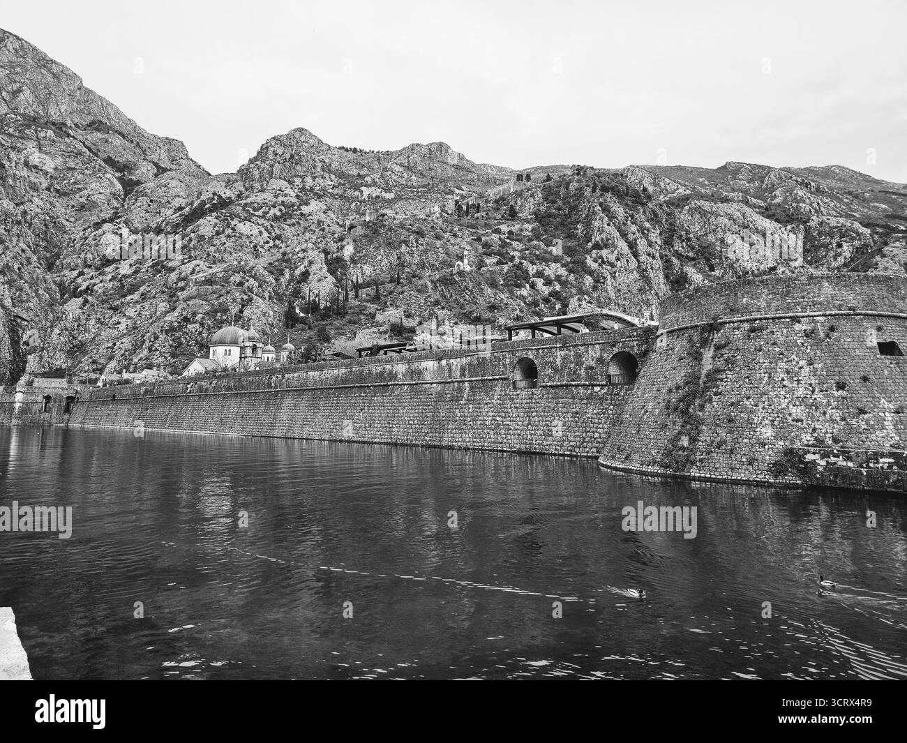 Montenegro landmark kotor bay Black and White Stock Photos & Images - Alamy