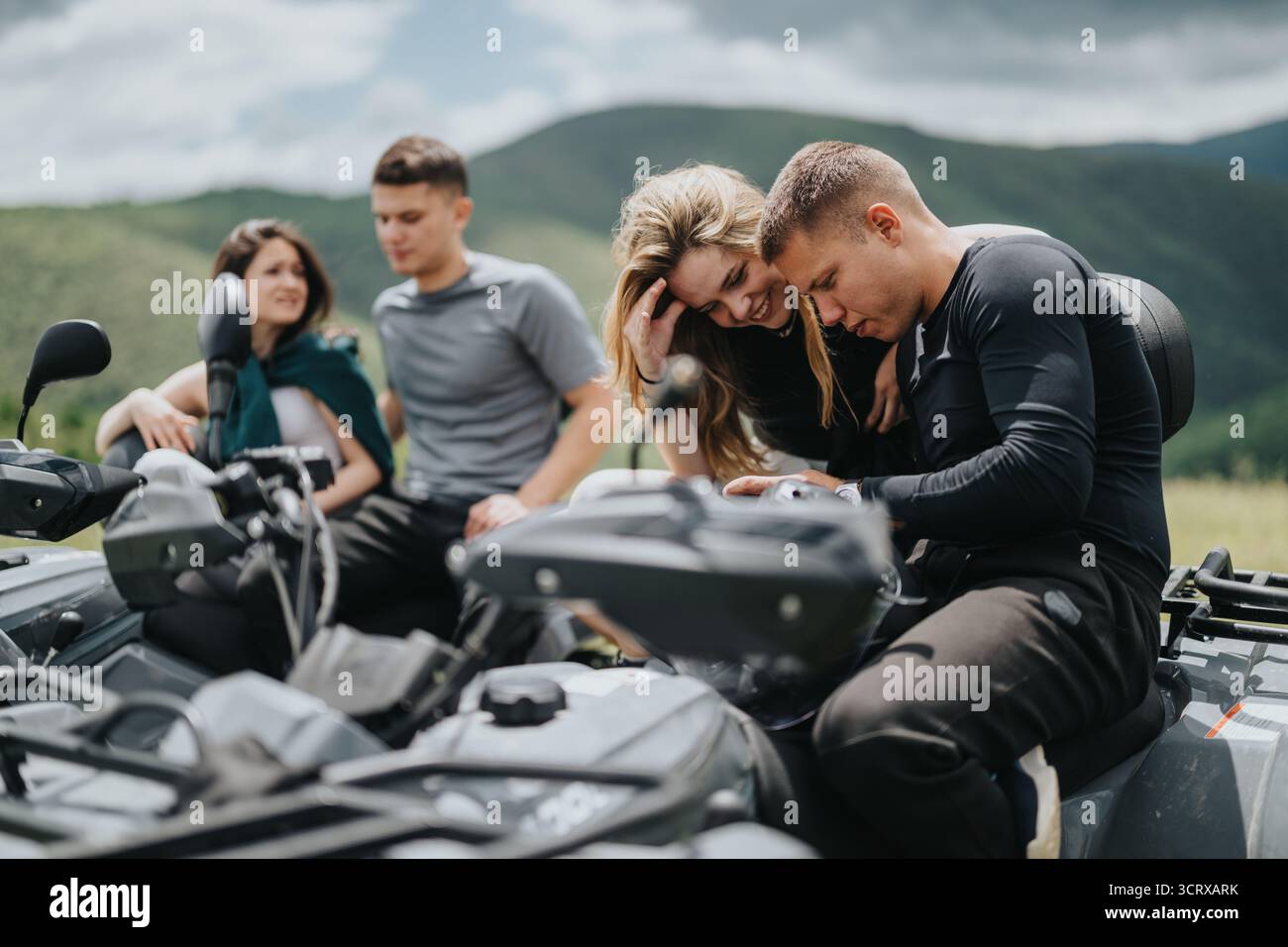 Group enjoying outdoor quad hi-res stock photography and images - Alamy